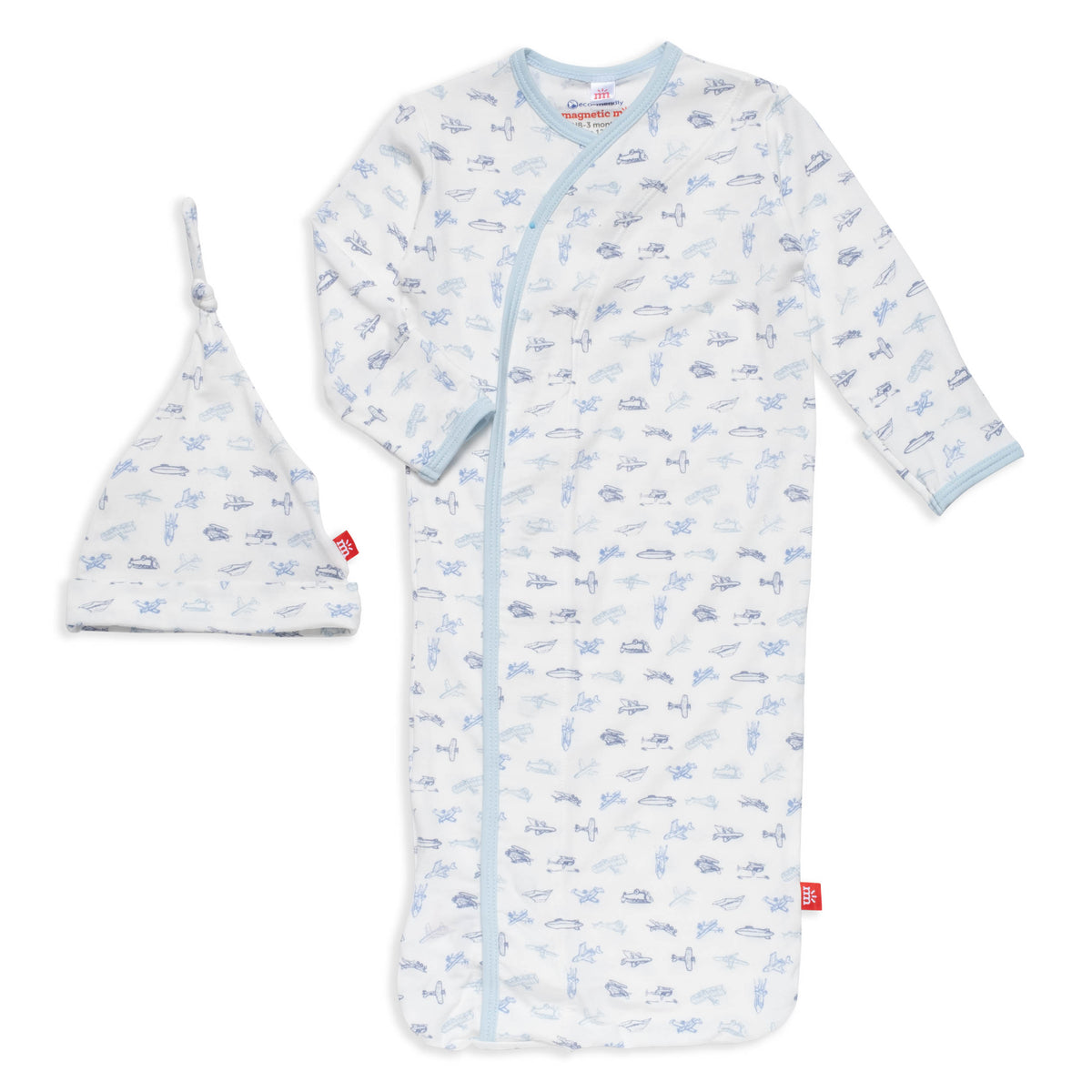 Magnificent Baby Modal Magnetic Gown Set - Airplanes – Our New Baby! Inc